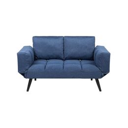 Beliani 2-Sitzer Sofa BREKKE in Blau/Schwarz - (W) 158 x (H) 90 x (L) 75 cm | Gr.: onesize