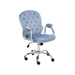 Beliani B&uuml;rostuhl in Blau/Silber/Schwarz - (W) 58 x (H) 93 x (L) 58 cm | Gr.: onesize