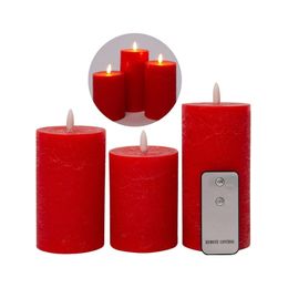 Novaliv 6er Set Led Kerzen 7,5cm &oslash; Kerze flackernde Flamme mit Fernbedingung R in Rot | Gr.: onesize