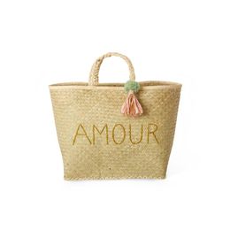 Rice Raffia Tasche AMOUR in braun | Gr.: onesize