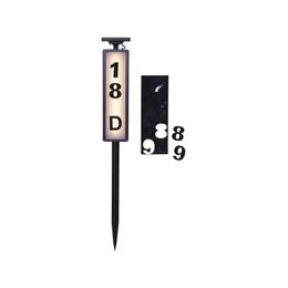 STAR TRADING Solar Hausnummer ,Pathy&lsquo; mit LED Beleuchtung, Ziffern und Buchstaben, | Gr.: onesize
