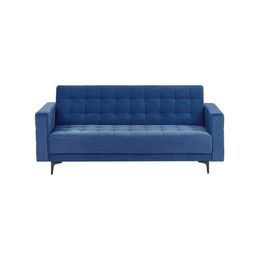 Beliani Schlafsofa ABERDEEN in Blau/Schwarz - (W) 186 x (H) 83 x (L) 88 cm | Gr.: onesize