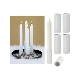 Novaliv 4X Kerzenst&auml;nder magnetisch 2,8x7,5cm Weiss Kerzenpick weihnachtliche in Wei&szlig; | Gr.: onesize
