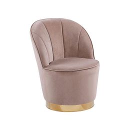 Beliani Sessel ALBY in Beige/Gold - (W) 56 x (H) 72 x (L) 61 cm | Gr.: onesize