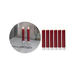 Novaliv Stabkerzen LED mit Timer ROT 6 St&uuml;ck Indoor 6 Stunden ECHTWACH in Rot | Gr.: onesize