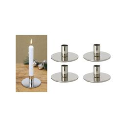Novaliv 4er-Set Stabkerzenhalter Silber Weihnachtsdekoration Candle Holder 10x in Silber | Gr.: onesize