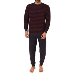Normann langarm Frottee Pyjama Schlafanzug B&uuml;ndchen - 67705 in rot | Gr.: 54