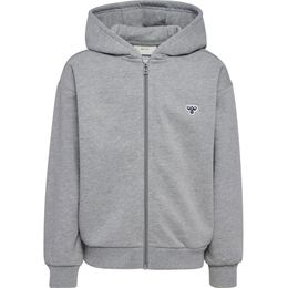 Hummel Rei&szlig;verschluss Kapuzenpullover Hmljr Loose Kinder in GREY MELANGE | Gr.: 122/128