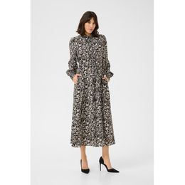 Kaffe Kleid KApollie Regular fit in Black/ElefantS. GraphicFlower | Gr.: 42