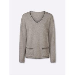 Heine Pullover in taupe-meliert | Gr.: 48