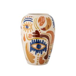 Bloomingville Vase HORUS Natur mit Aufdruck Orange Blau 32x22 cm | Gr.: onesize