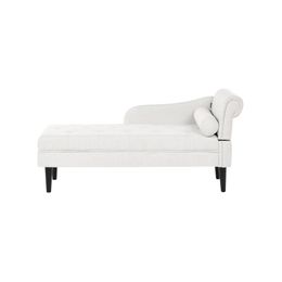 Beliani Chaiselongue YVOIRE in Wei&szlig;/Schwarz - (W) 68 x (H) 72 x (L) 151 cm | Gr.: onesize