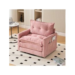 ABRIHOME Loungesessel in Rosa 360&deg; drehbar mit Armlehnen und Kissen | Gr.: onesize