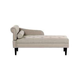 Beliani Chaiselongue YVOIRE in Beige/Schwarz - (W) 68 x (H) 72 x (L) 151 cm | Gr.: onesize