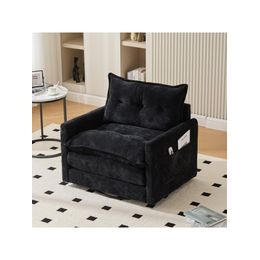 ABRIHOME Loungesessel in Schwarz 360&deg; drehbar mit Armlehnen und Kissen | Gr.: onesize