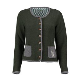 OS-Trachten Strickjacke Enkeyo in dunkelgr&uuml;n | Gr.: 42