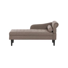 Beliani Chaiselongue YVOIRE in Beige/Schwarz - (W) 68 x (H) 72 x (L) 151 cm | Gr.: onesize
