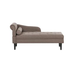 Beliani Chaiselongue YVOIRE in Beige/Schwarz - (W) 68 x (H) 72 x (L) 151 cm | Gr.: onesize