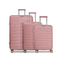 Franky London 4 Rollen Kofferset 3-teilig mit Dehnfalte in rose | Gr.: onesize