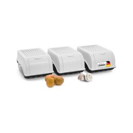 Novaliv Kartoffel Aufbewahrungsbox | 3x klein 3,5L | Weiss | Zwiebelbox | Gem&uuml; in Wei&szlig; | Gr.: onesize