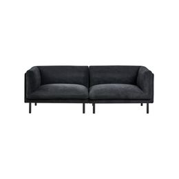 Beliani 3-Sitzer Sofa VORGOD in Schwarz - (W) 221 x (H) 76 x (L) 85 cm | Gr.: onesize