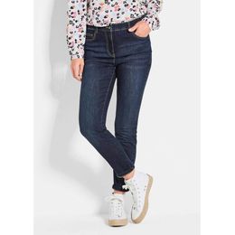 GOLDNER Kurzgr&ouml;&szlig;e: 7/8-Jeanshose Slim Fit Jeans BELLA mit Dehnbund in dunkelblau | Gr.: 19