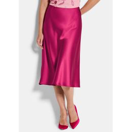 GOLDNER Eleganter Midirock mit Schlupfbund in bordeaux | Gr.: 42