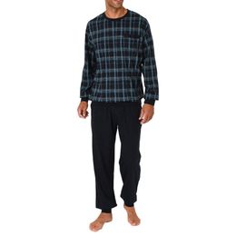 Normann Pyjama Schlafanzug B&uuml;ndchen Karo - 75224 in marine | Gr.: 56