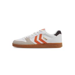 Hummel Schn&uuml;rsenkel Sneaker Handball Perfekt Erwachsene in WHITE/ORANGE | Gr.: 46