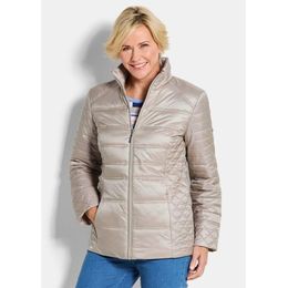 GOLDNER Kurzgr&ouml;&szlig;e: Steppjacke &Uuml;bergangsjacke mit Muster-Mix in taupe | Gr.: 23