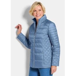 GOLDNER Kurzgr&ouml;&szlig;e: &Uuml;bergangsjacke mit Muster-Mix in blau | Gr.: 20