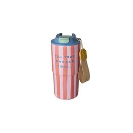 Rice Edelstahl Thermo Cup Organic Stripes aus Thermobecher in pink | Gr.: onesize