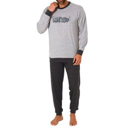 Normann Pyjama langarm Schlafanzug B&uuml;ndchen - 70411 in grau | Gr.: 48