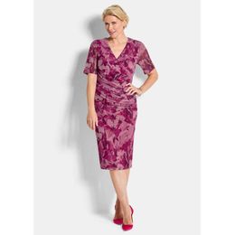GOLDNER Wickelkleid mit Blumenmuster in ros&eacute; / gemustert | Gr.: 42