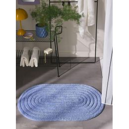 benuta Pop - Badteppich f&uuml;r Badezimmer - Badematte Nia Blau 50x80 cm