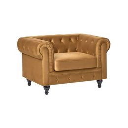 Beliani Sessel CHESTERFIELD in Gold/Schwarz - (W) 109 x (H) 70 x (L) 81 cm | Gr.: onesize