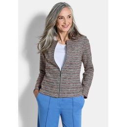 GOLDNER Boucl&eacute;-Blazer Jerseyblazer mit Glanzakzenten in bunt / gemustert | Gr.: 40