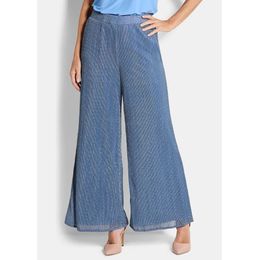 GOLDNER Kurzgr&ouml;&szlig;e: Schlupfhose mit Glanzeffekt in blau | Gr.: 27