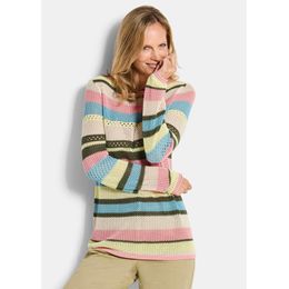 GOLDNER Ringelpullover mit Lochmuster in bunt / gemustert | Gr.: 38