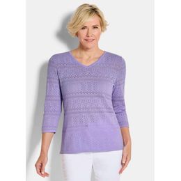 GOLDNER Sommerpullover mit V-Ausschnitt in flieder | Gr.: 38