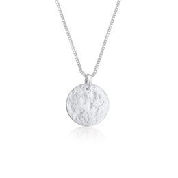 Elli Halskette 925 Sterling Silber Geo, Kreis, Pl&auml;ttchen in Silber | Gr.: 50-cm