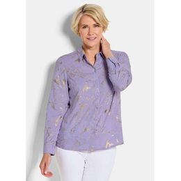 GOLDNER Druckbluse mit schimmerndem Print in flieder / gemustert | Gr.: 50