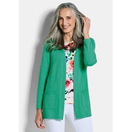 GOLDNER Kurzgr&ouml;&szlig;e: Elegante Strickjacke mit Kaschmir in gr&uuml;n | Gr.: 23
