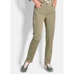 GOLDNER Baumwollhose mit Ziern&auml;hten in khaki | Gr.: 40