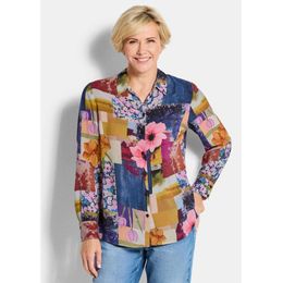 GOLDNER Kurzgr&ouml;&szlig;e: Viskosebluse mit Patchwork-Print in bunt / gemustert | Gr.: 22