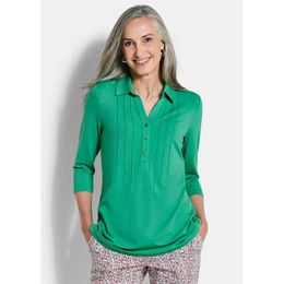 GOLDNER Elegantes Blusenshirt mit Biesen in gr&uuml;n | Gr.: 44