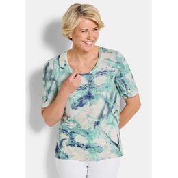 GOLDNER Cityshirt mit Glitzersteinen in t&uuml;rkis / gemustert | Gr.: 40