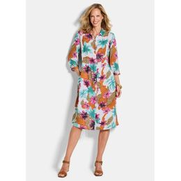 GOLDNER Kurzgr&ouml;&szlig;e: Blusenkleid mit Leo-Blumen-Muster in bunt / gemustert | Gr.: 24