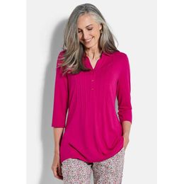GOLDNER Elegantes Blusenshirt mit Biesen in pink | Gr.: 44