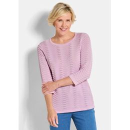 GOLDNER Strickpullover Sommerpullover mit Wellenstruktur in ros&eacute; | Gr.: 42